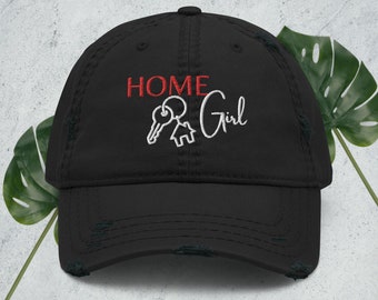 Home Girl Hat | Distressed Baseball Cap OR Ponytail Hat | Realty | Real ...