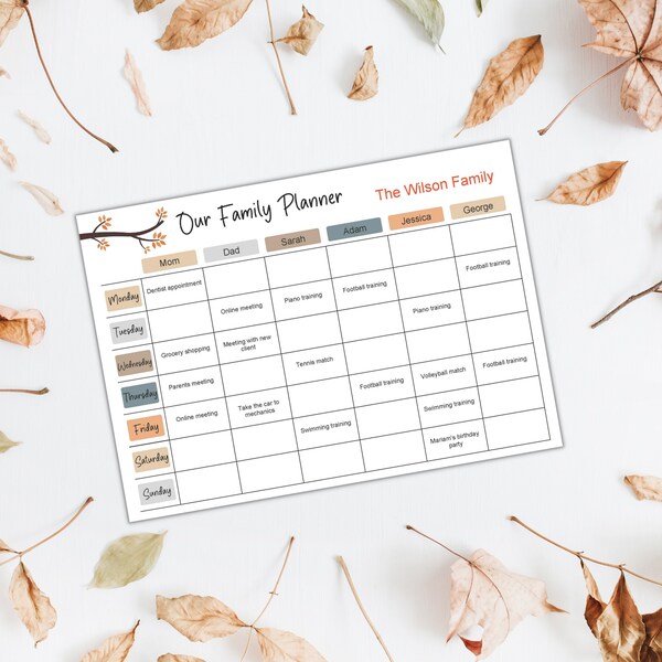 Family Planner - Etsy