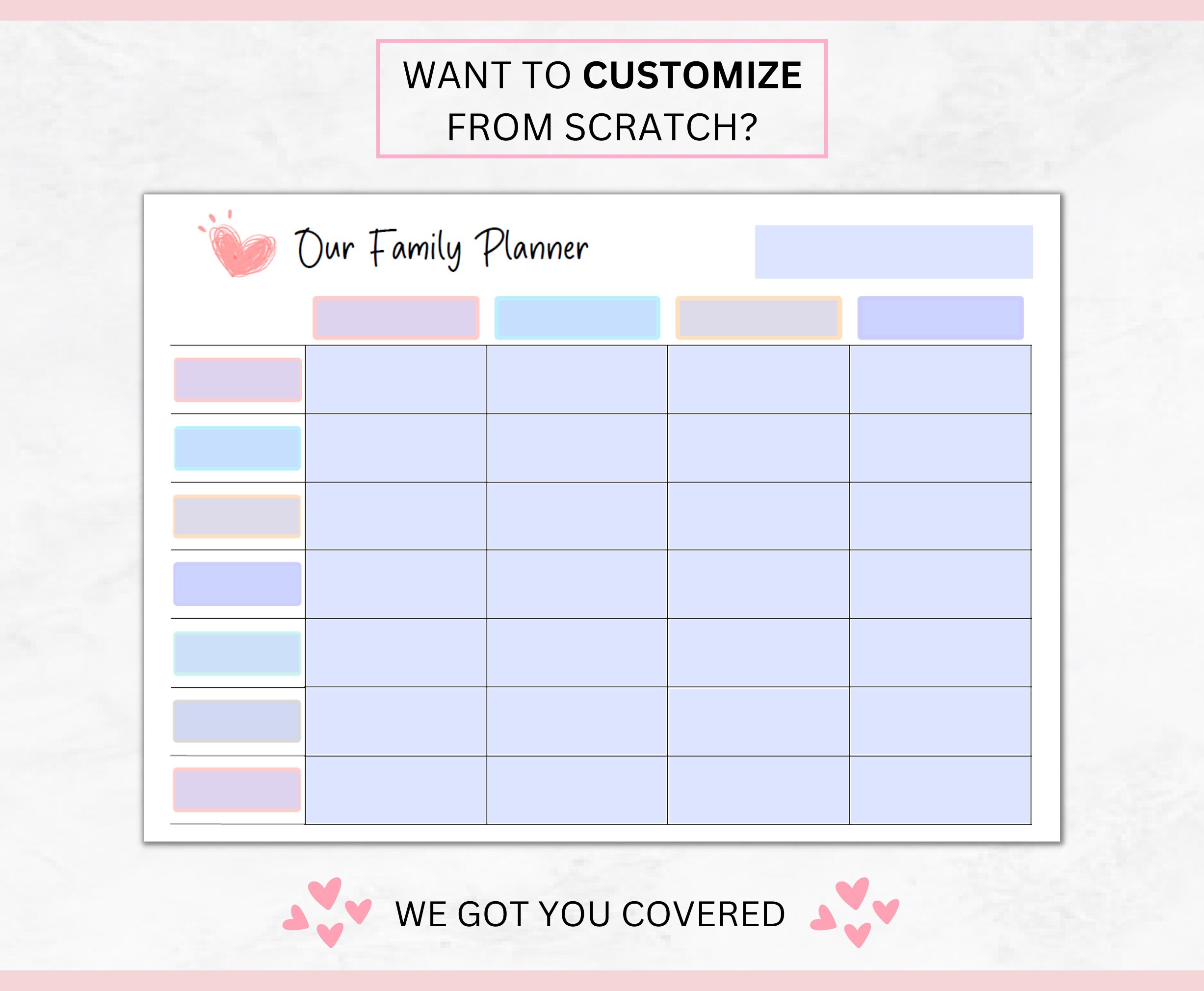 Weekly Family Planner Editable, Family Calendar, Family Calendar ...