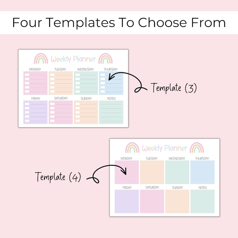 Kids Weekly Planner Printable Calendar Activities Planner - Etsy Australia