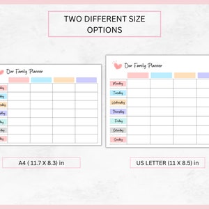 Weekly Family Planner Editable, Family Calendar, Family Calendar ...