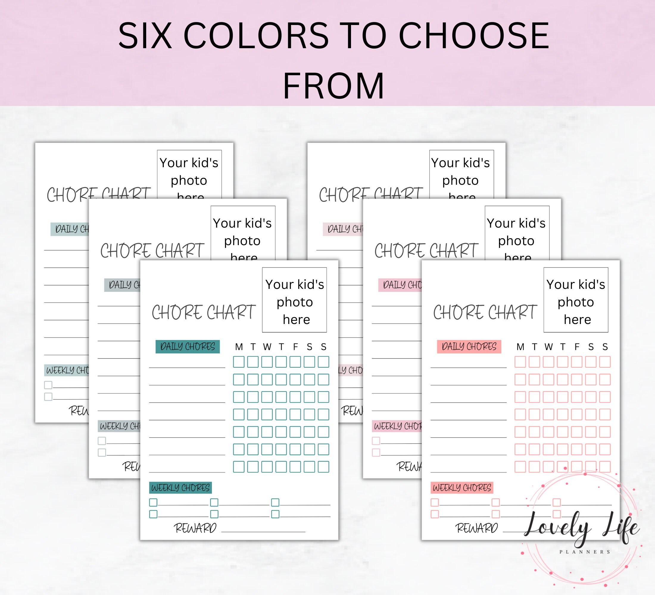 Editable Kids Chore Chart With Photo Printable Reward Chart 6 - Etsy