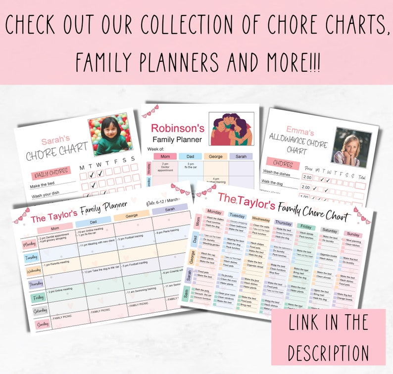 Weekly Family Planner Editable Family Calendar Family - Etsy