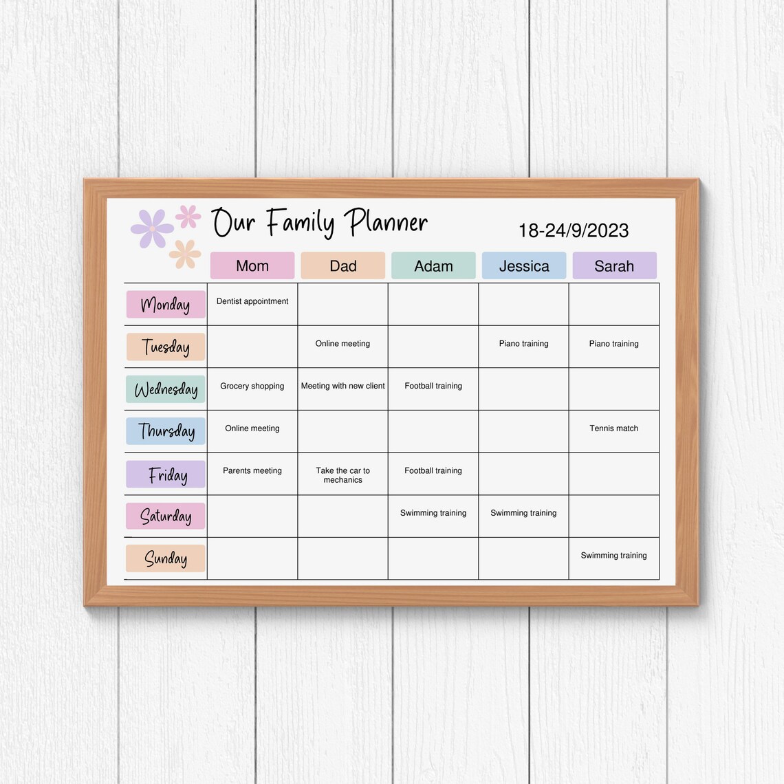 Weekly Family Planner Printable Family Calendar, Command Center for ...