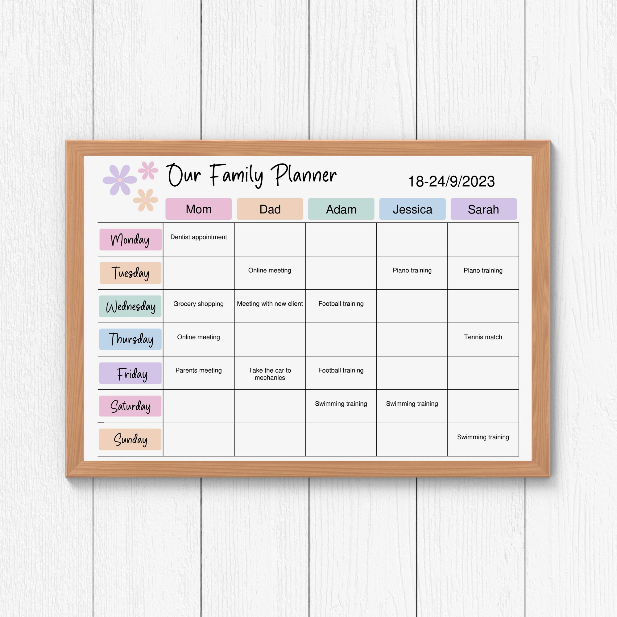 Weekly Family Planner Printable Family Calendar, Command Center for ...