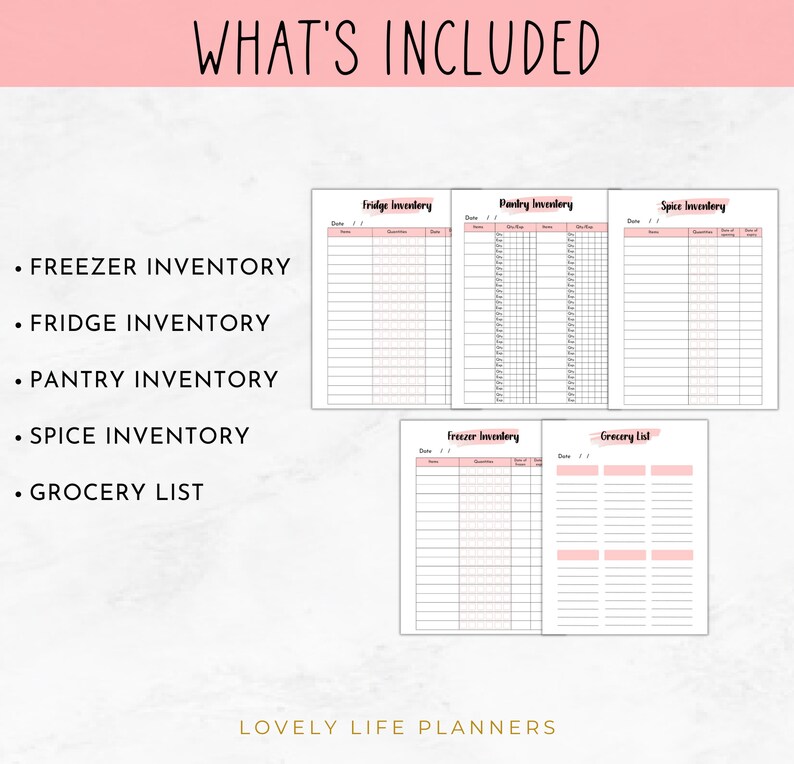 Editable Kitchen Inventory Printable, Pantry Inventory, Freezer ...