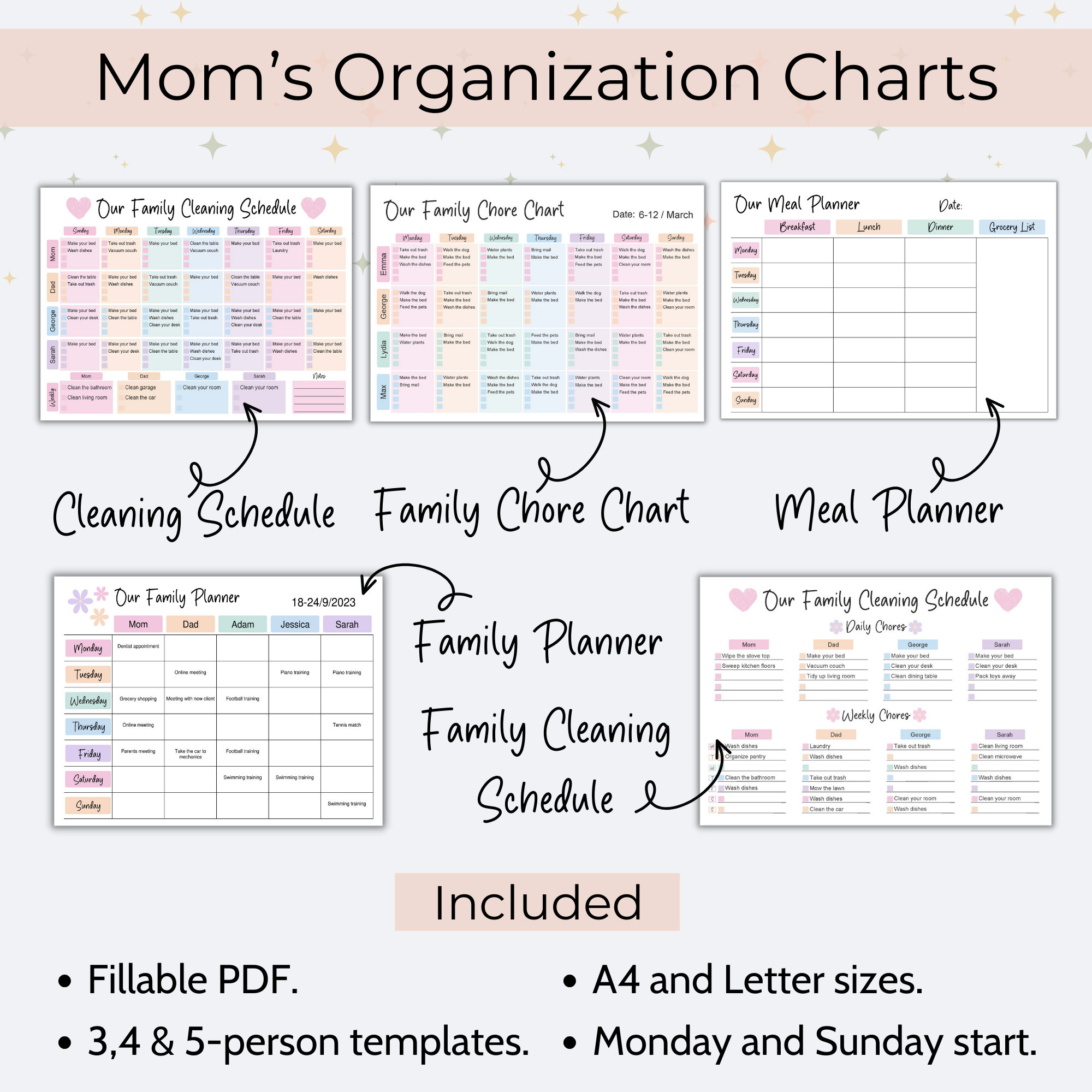 Ultimate Mom & Kids Bundle, Printable Family Chore Chart, Family ...