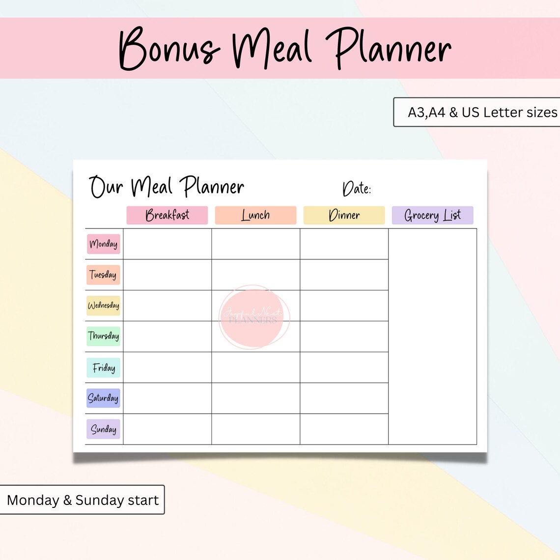 Weekly Big Family of 8 Planner Editable Busy Family Calendar Printable ...