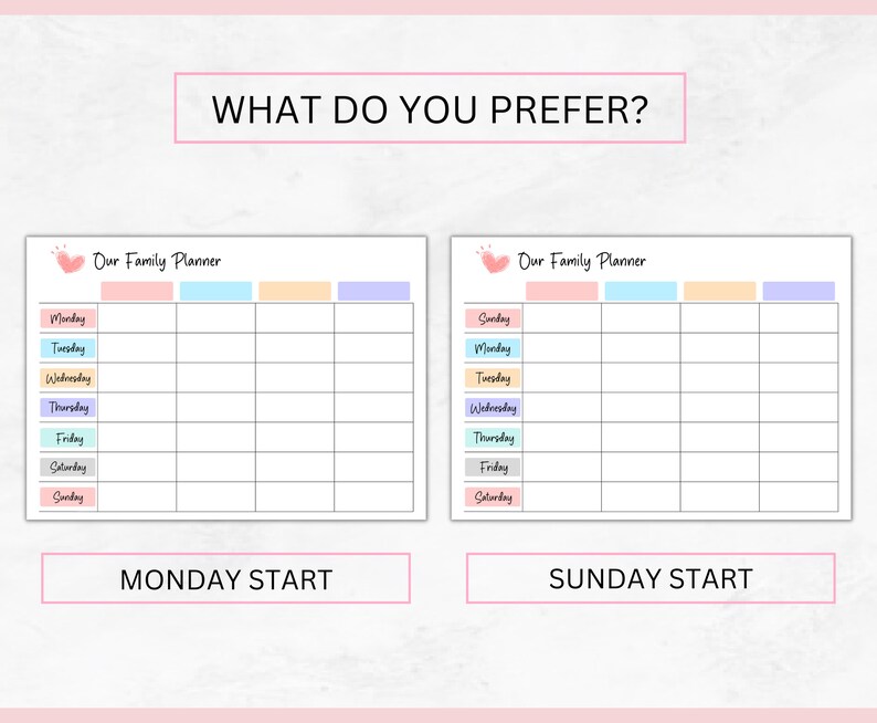 Weekly Family Planner Editable, Family Calendar, Family Calendar ...