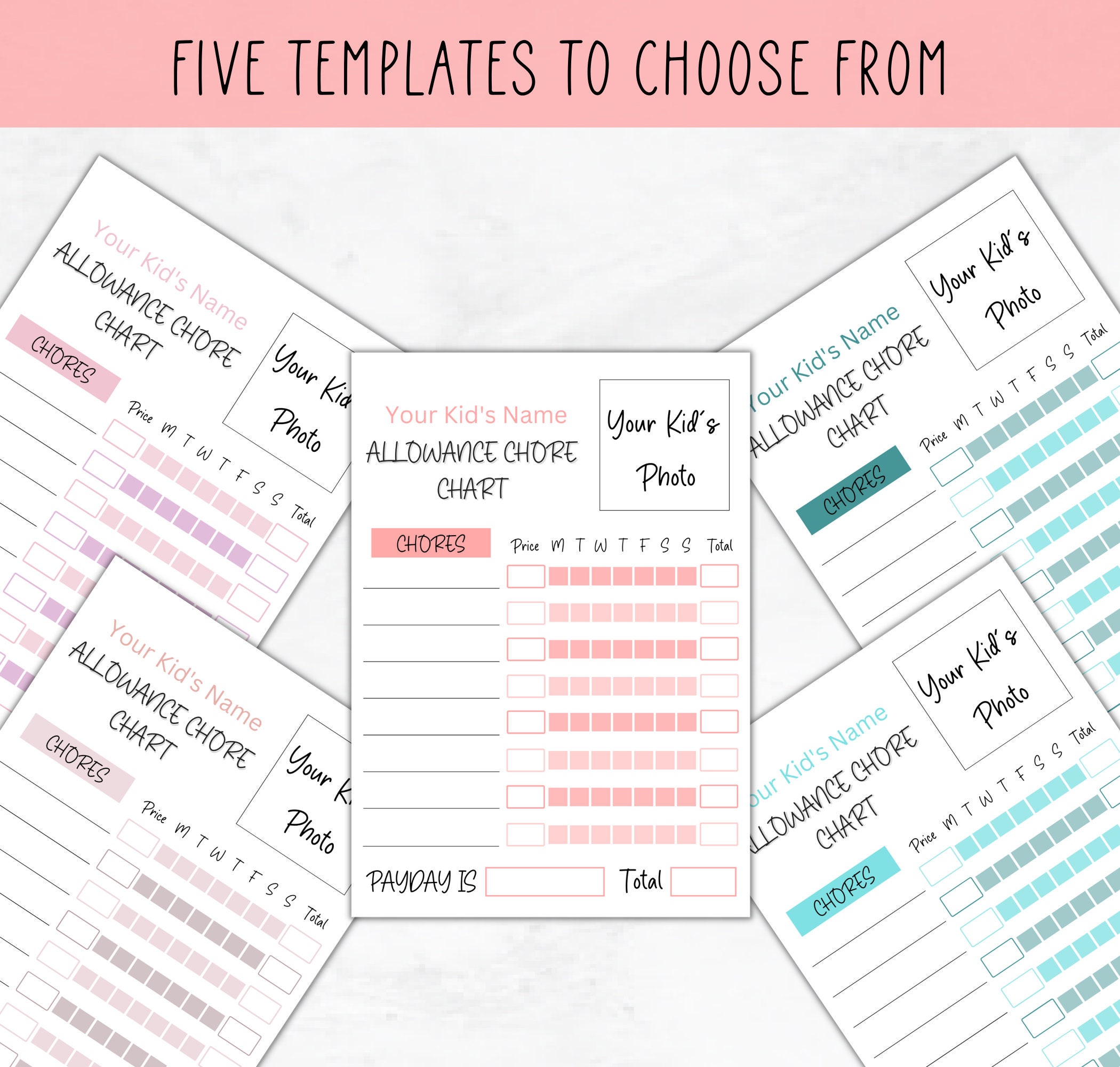 Editable Allowance Chore Chart for Kids With Photo, How You Can Earn ...