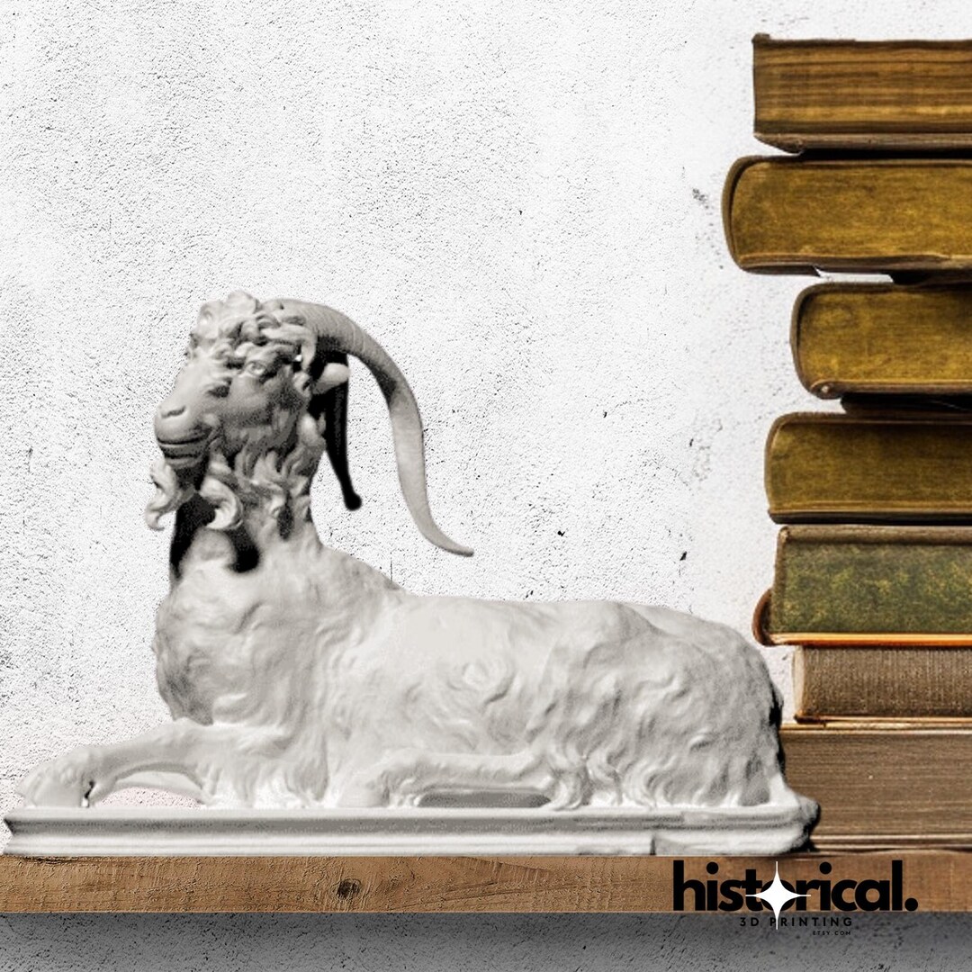 HANDPAINTED - Statue of Resting Goat - RESIN REPLICA - Etsy