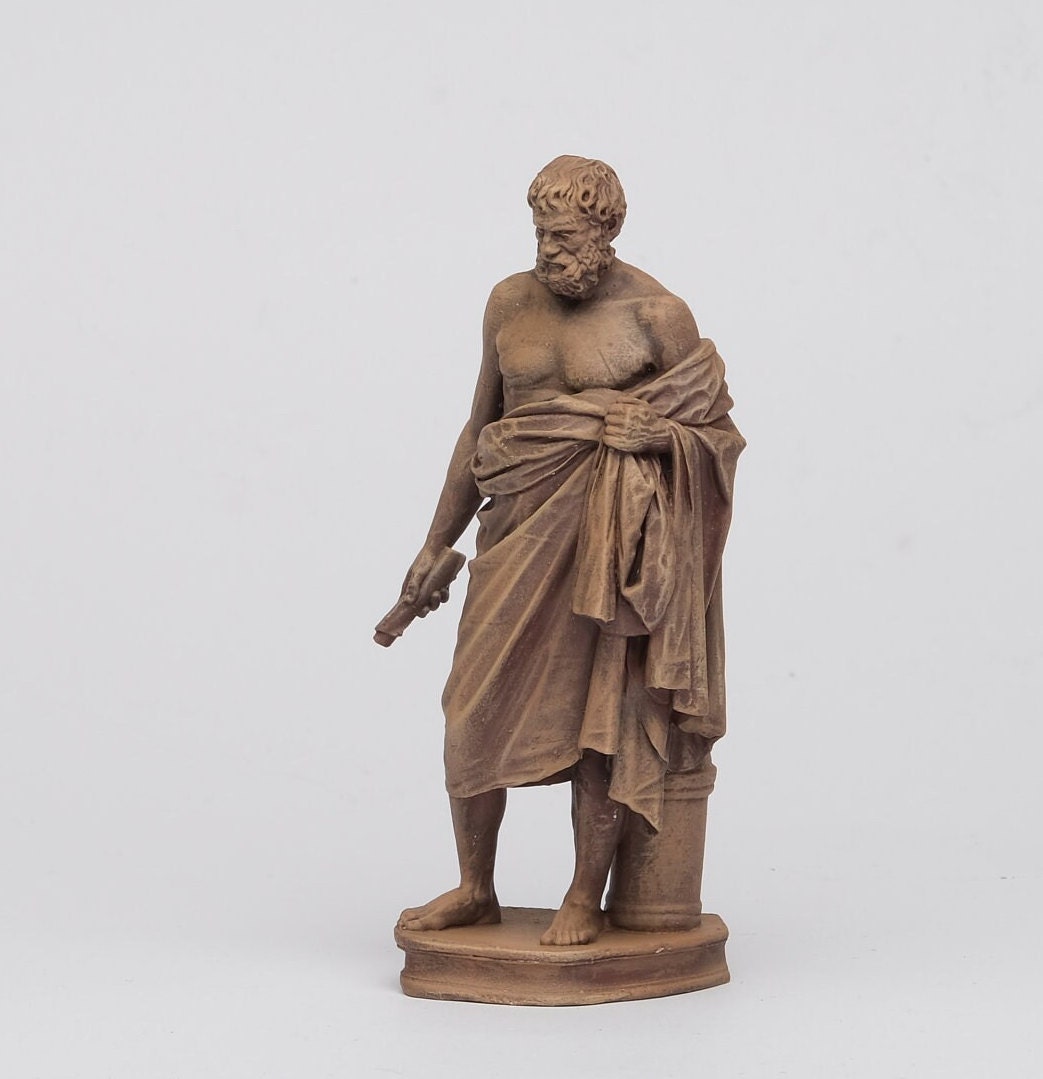 HANDPAINTED Statue of an Unknown Cynic Philosopher, Menippus of Gadara ...