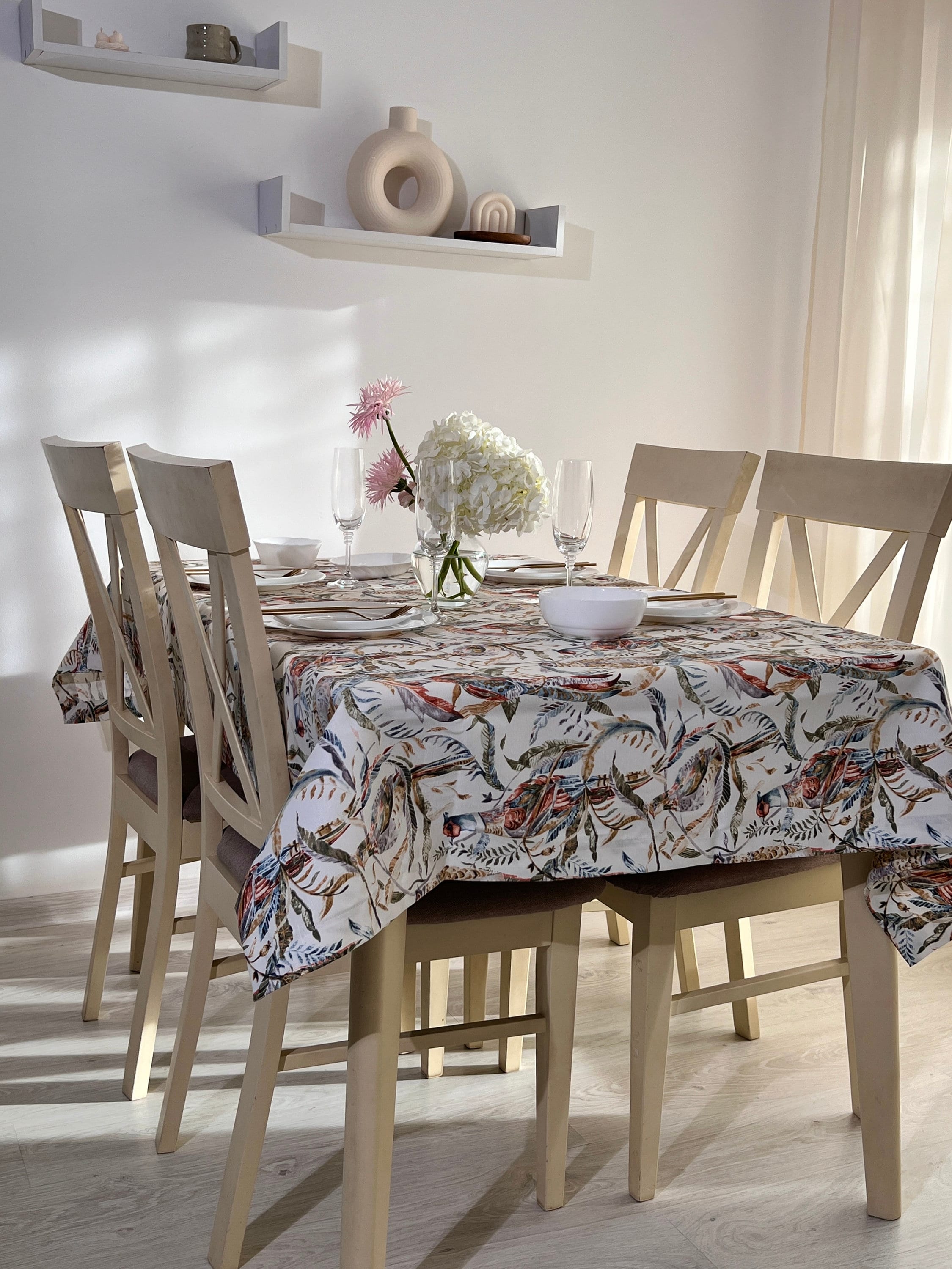 Vintage Tablecloth, Pheasant Birds French Pattern Table Cloth, Waterproof Table Cover Decoration ...