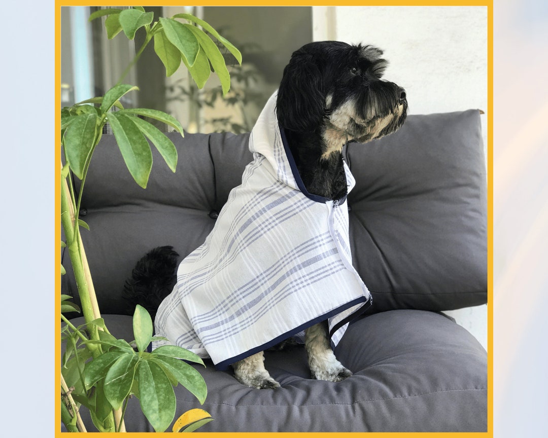 Peshtemal Hooded Dog Robe (turkish Towel) - Etsy