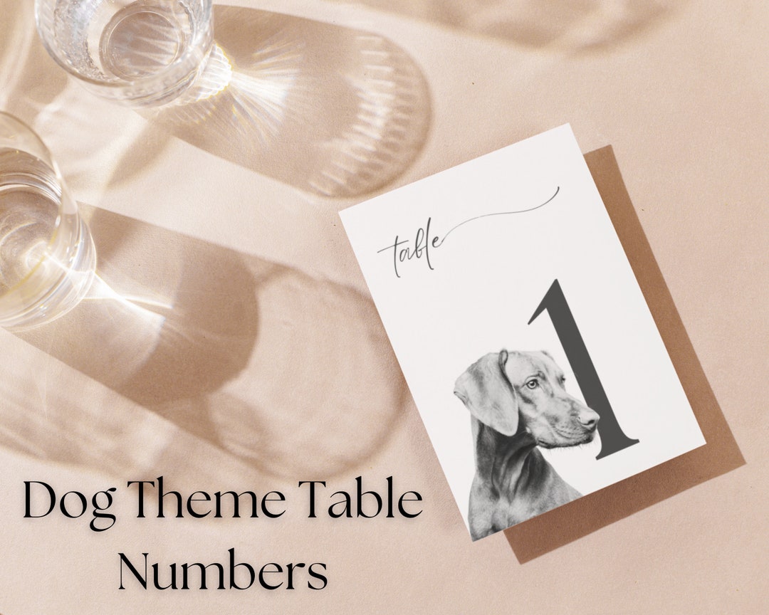 Dog Lover Theme Table Numbers for Party - Instant Download - Etsy Canada