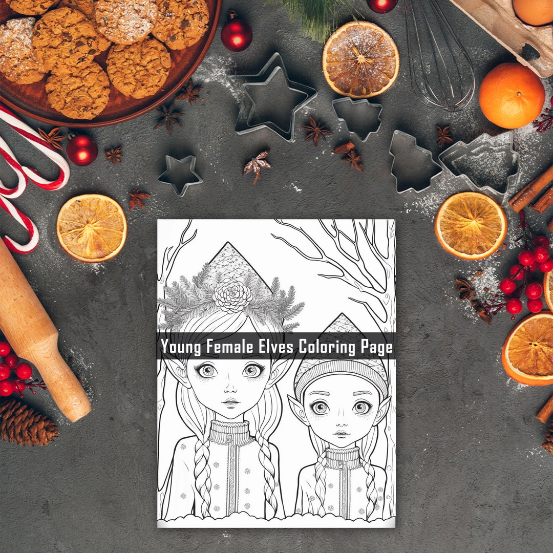 Young Female Elves Printable Portrait Coloring Page - Etsy