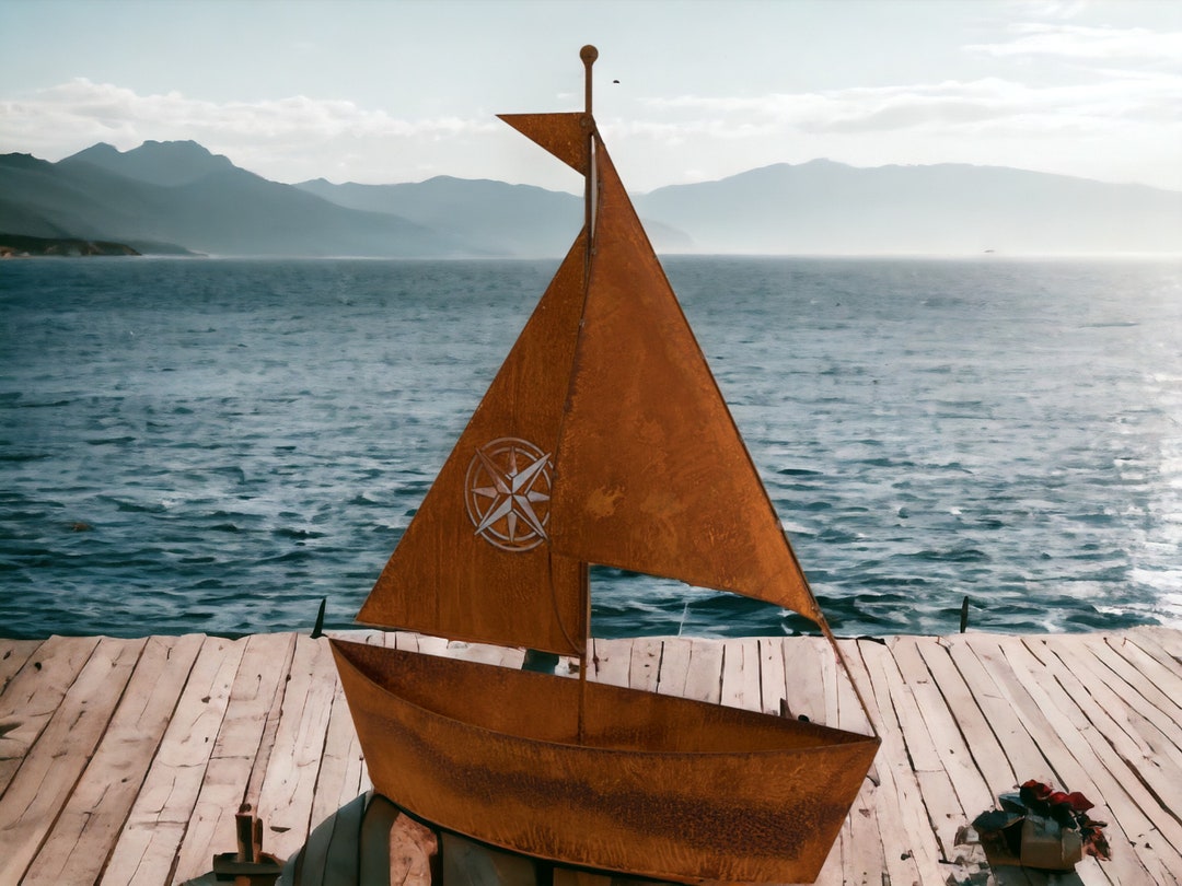 Noble Rust Ship for Planting, Garden Decoration 65 Cm / 54 Cm Sailing ...