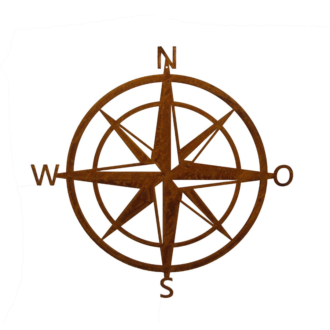 Windrose Kompass Metall Rost rostige Gartendeko Edelrost - Etsy.de