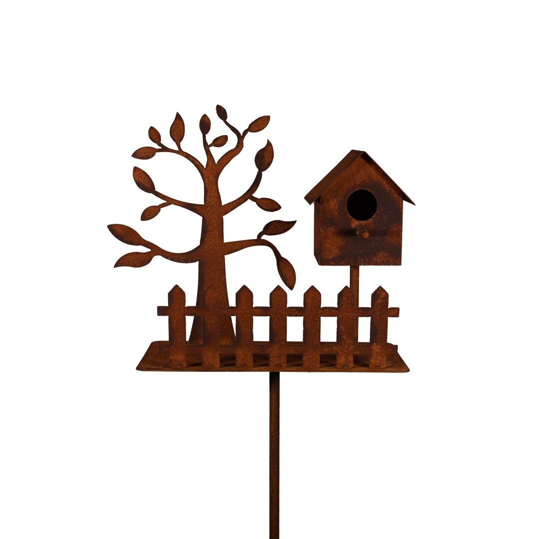 Birdhouse Garden XXL Garden Stake Rust Garden Decoration Rust Metal ...
