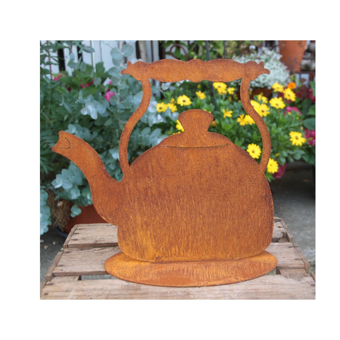 Garden Decoration: Teapot, Coffee Pot, Tea, Teapot Made of Corten Steel ...