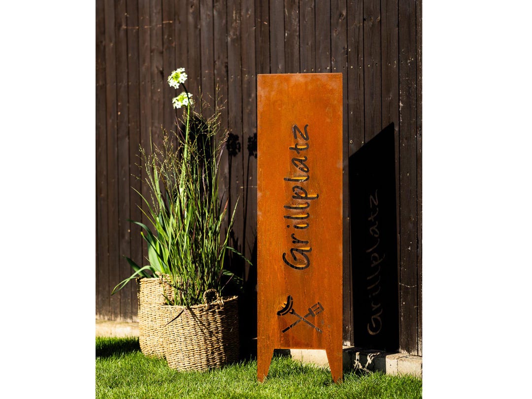 Sign Saying Board Garden Sign Privacy Screen Rust Rust to Insert Rusty ...