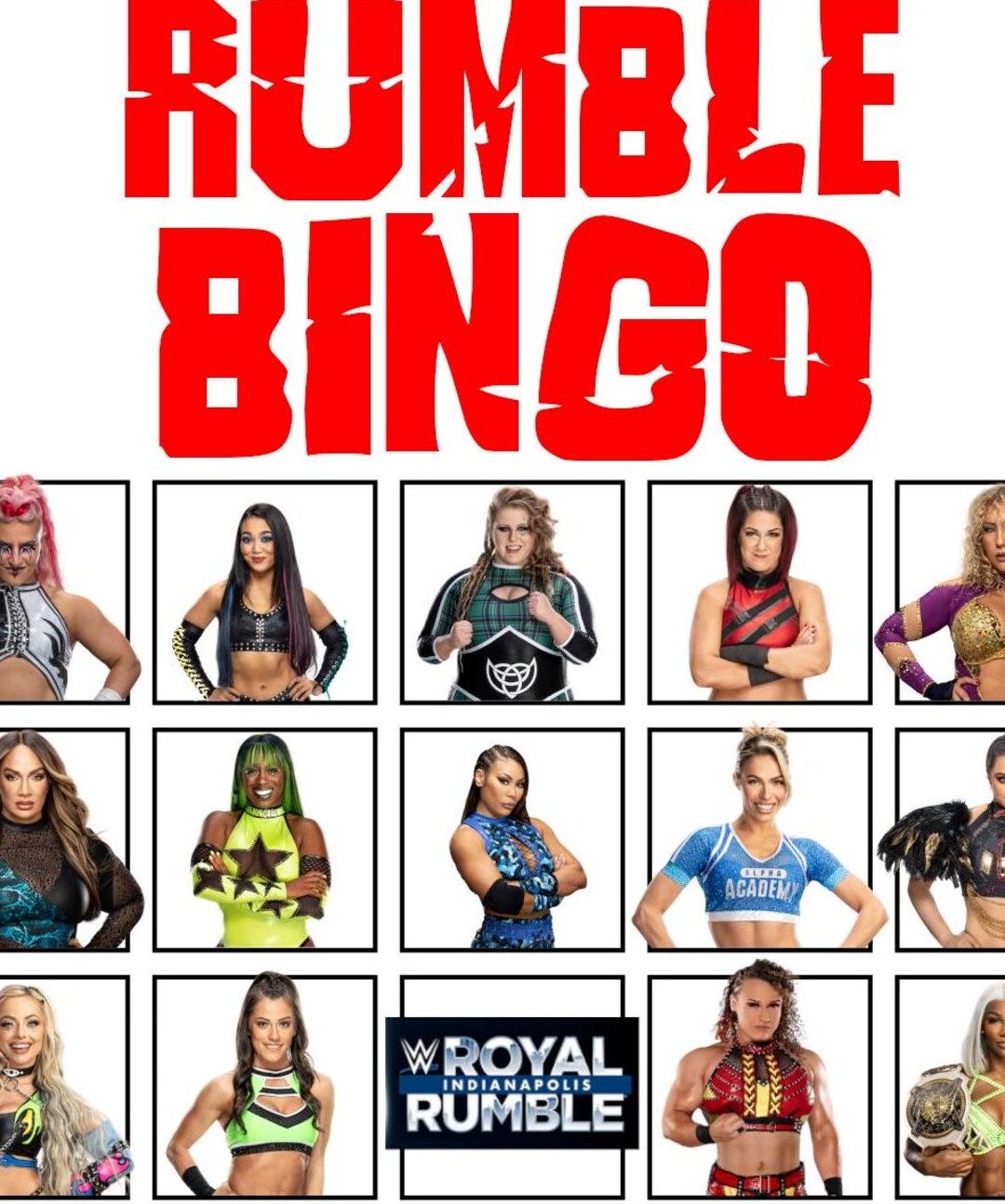 Royal Rumble 2025 Women's Bingo Cards - Etsy