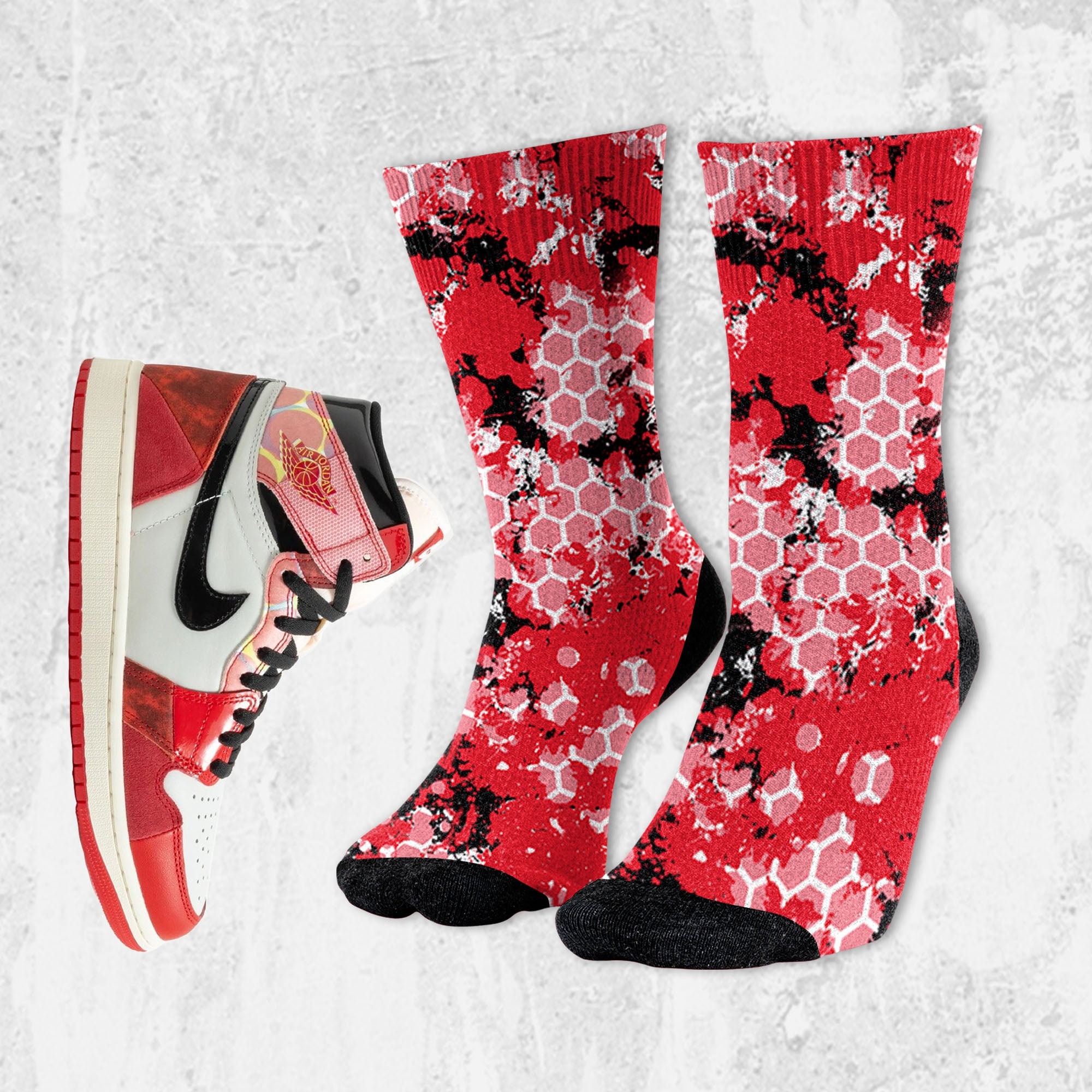 Pink And White Jordan Socks