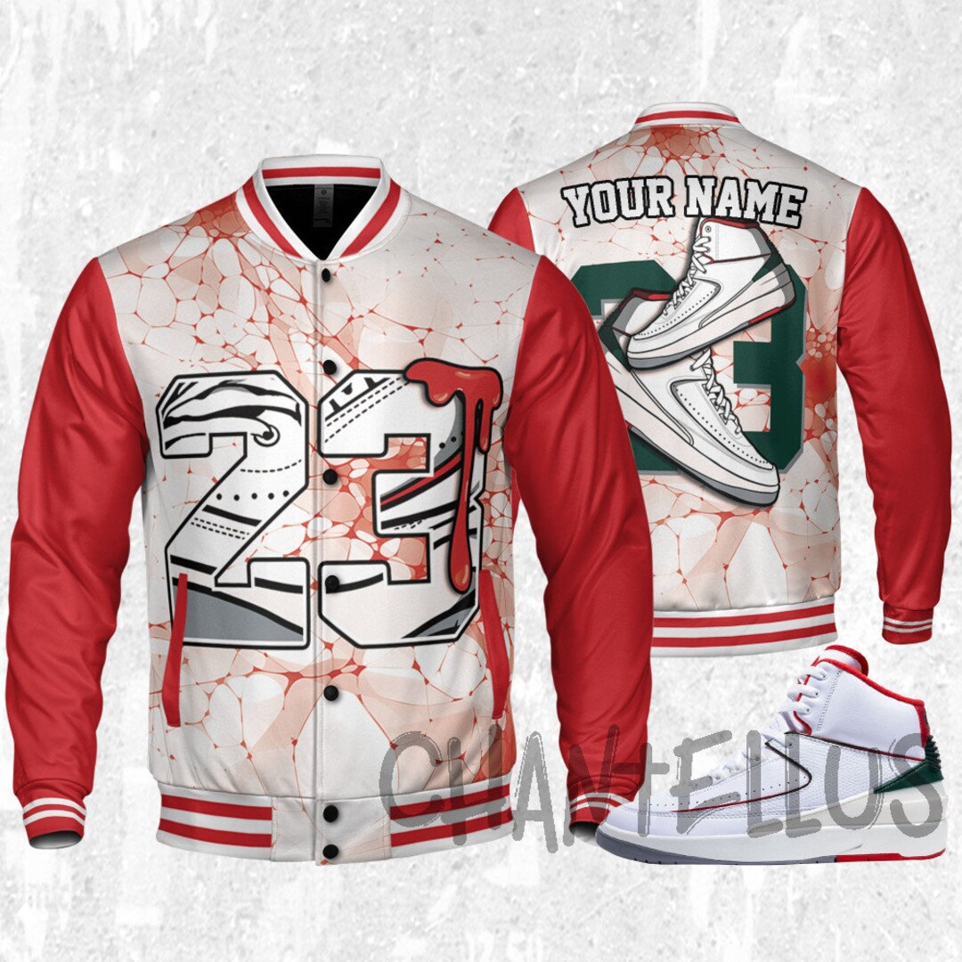 Custom AJ 2 Italy Varsity Jacket 23 Sneaker Varsity Baseball - Etsy