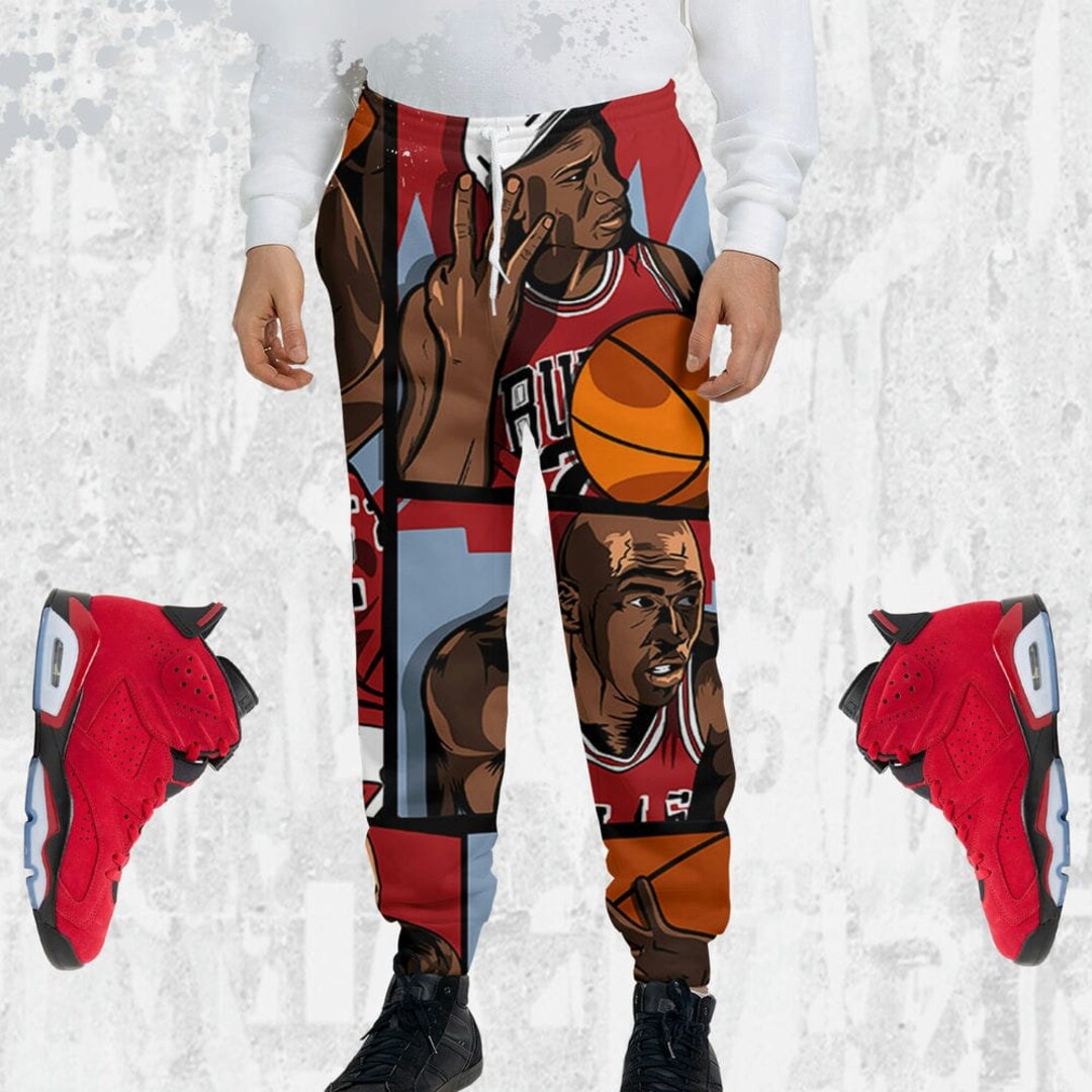 Comic Goats Unisex 3D Pants Match Jordan 6 Toro Bravo Pants - Etsy