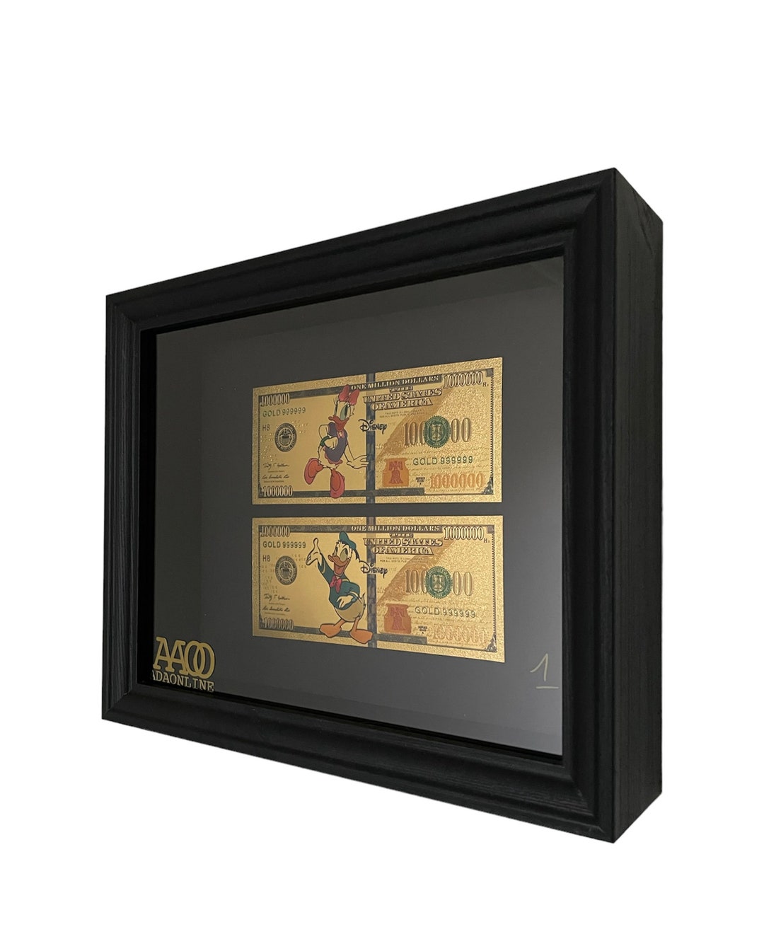 24K Golden Donald Duck MONEY FRAME - Etsy