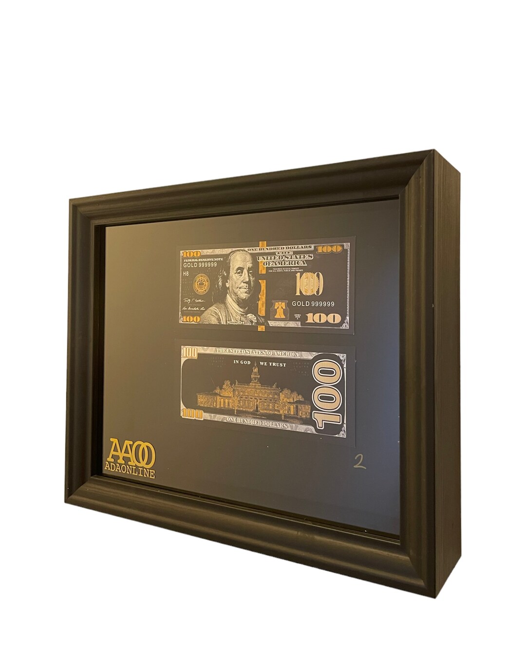 24K Golden 100 USD Black/gold MONEY FRAME - Etsy