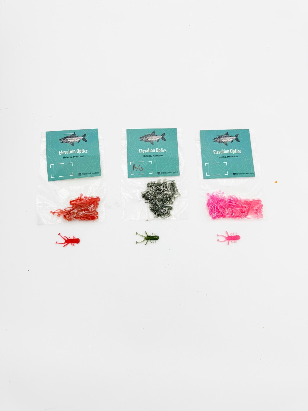 1" Insect Micro Plastic Ice Fishing Baits- 20 Packs in 3 Colors-trout ...