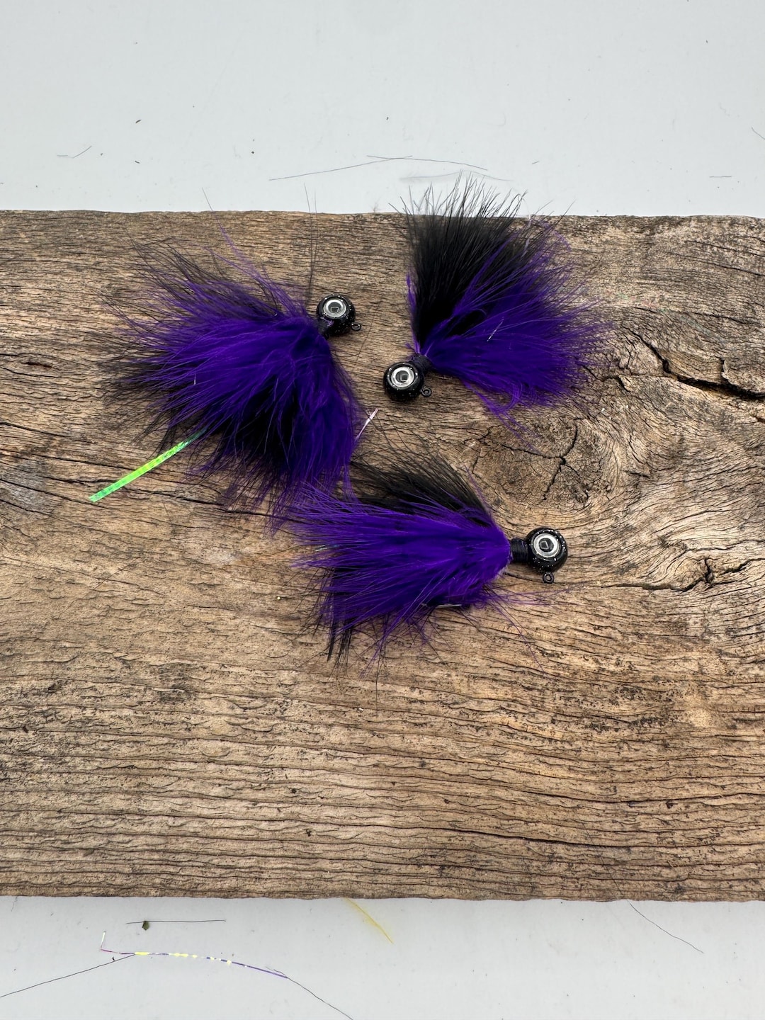 3 Pack 1/4 Ounce Finesse Marabou Jigs- Black and Purple - Etsy