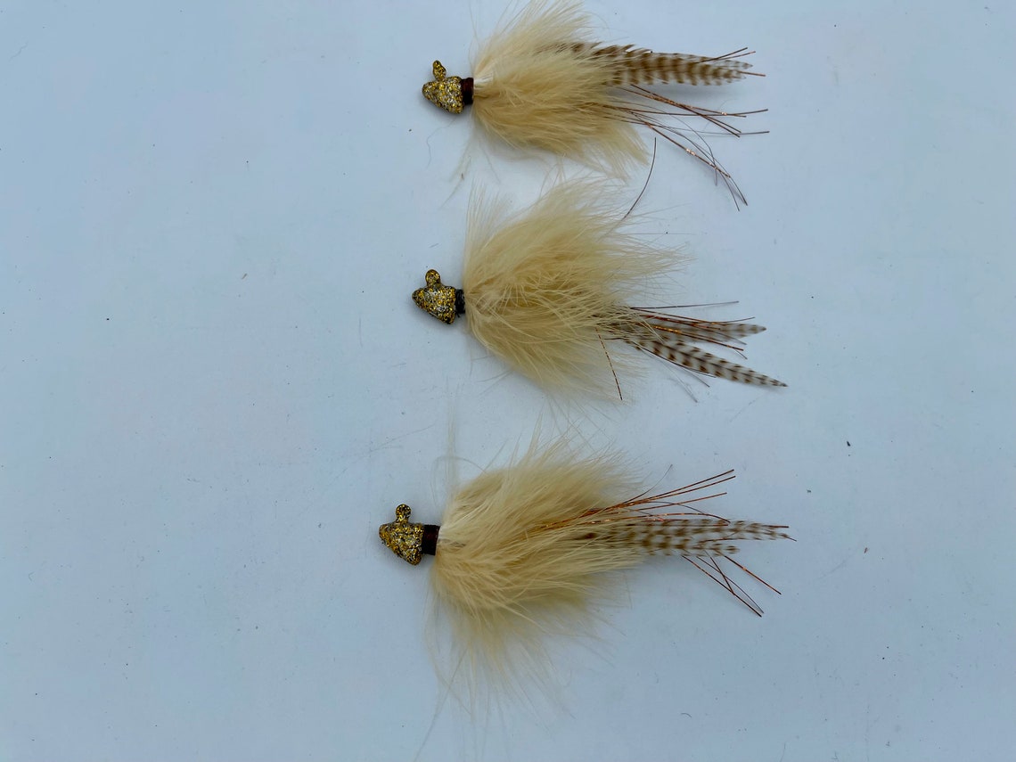 3 Pack of Custom Marabou Swim Jigs 1/4 Ounce-blonde Bomber - Etsy