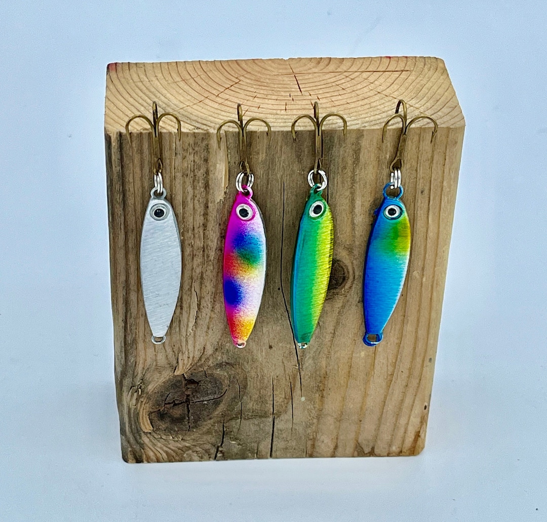 4 Pack of Ice Fishing Jigging Spoons Walleye-trout-crappie - Etsy