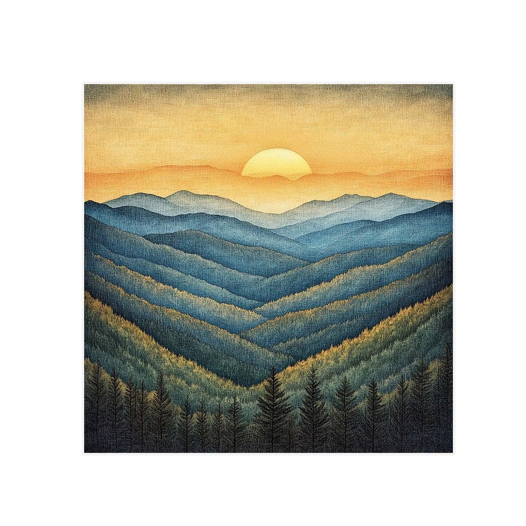 Blue Ridge Mountains Wall Art, Blue Ridge Painting 8x10 Horizontal or ...