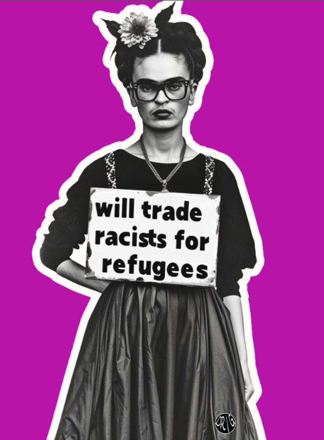Frida Kahlo Racism Refugees Immigration Social Justice Bubble-free ...