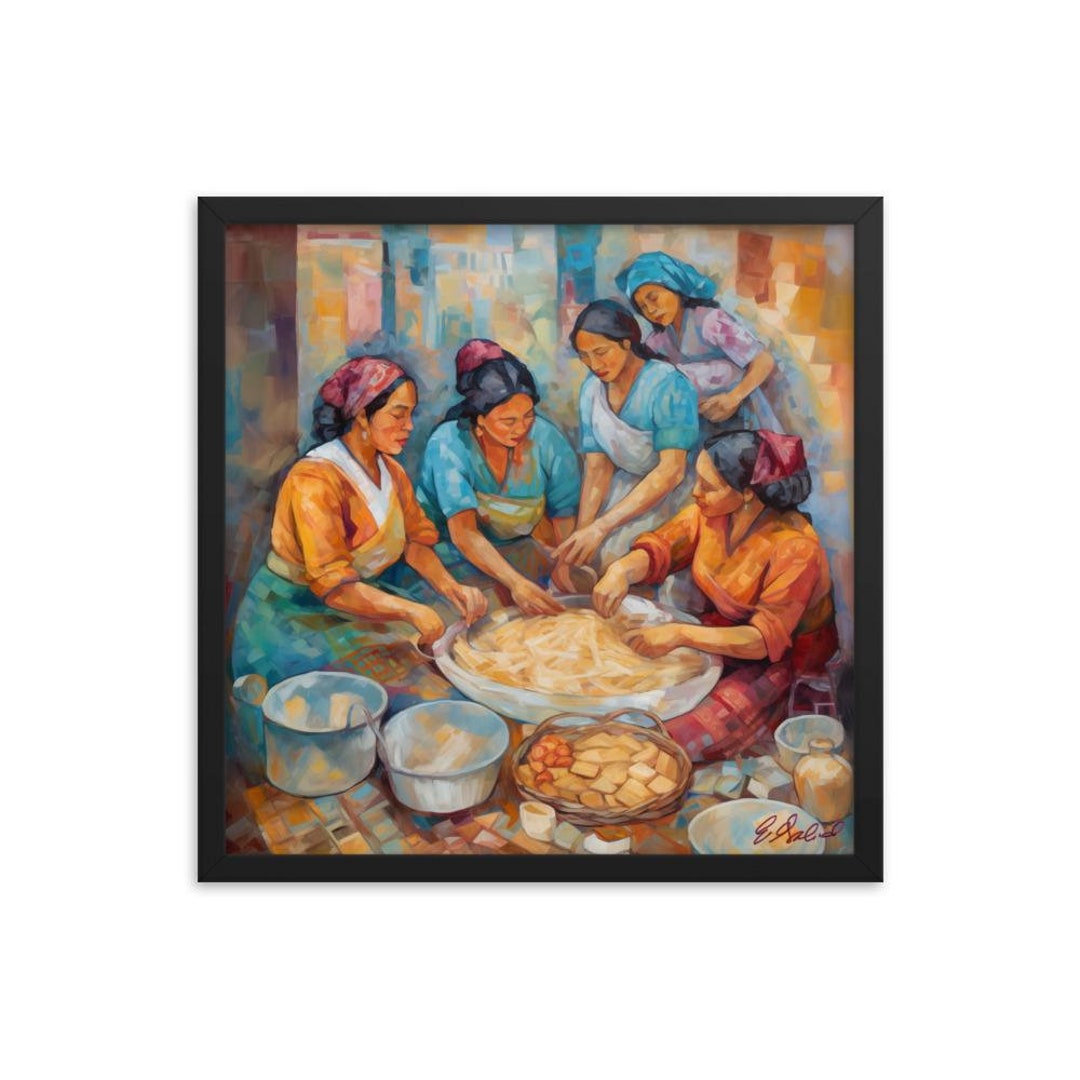 Cocina Latina Framed Print: Latin American Women Cooking Artwork - Etsy