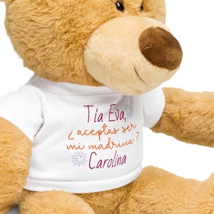 Adorable Premium Teddy Bear Customizable quieres Ser Mi Madrina T-shirt ...