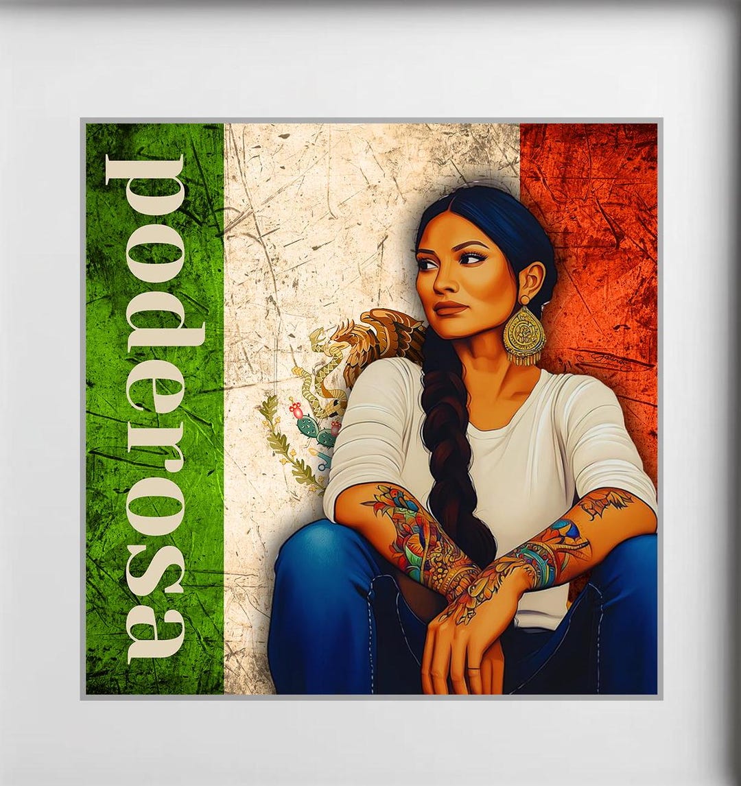 Mexican Woman Chicana Mexicana Poderosa Art Print Square Art / Large ...