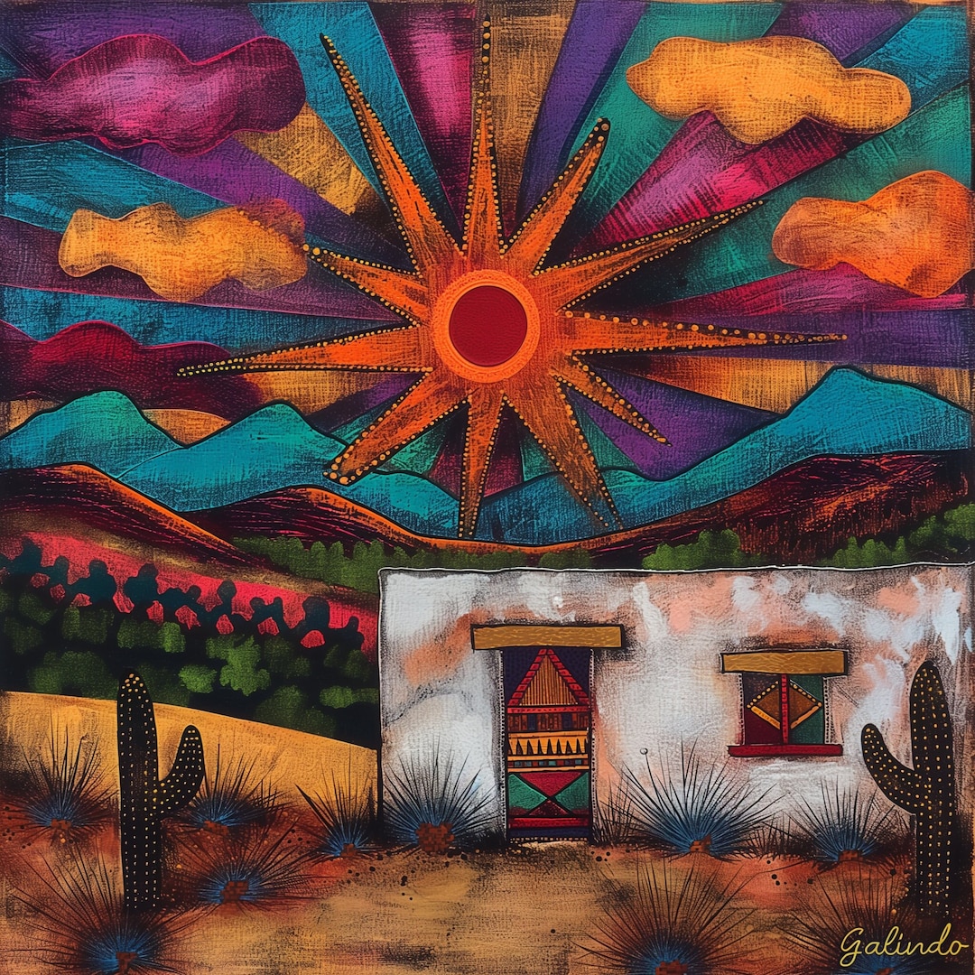 Santa Fe, New Mexico Southwest Zia Pueblo Sunrise Sunset Symbol Sun ...