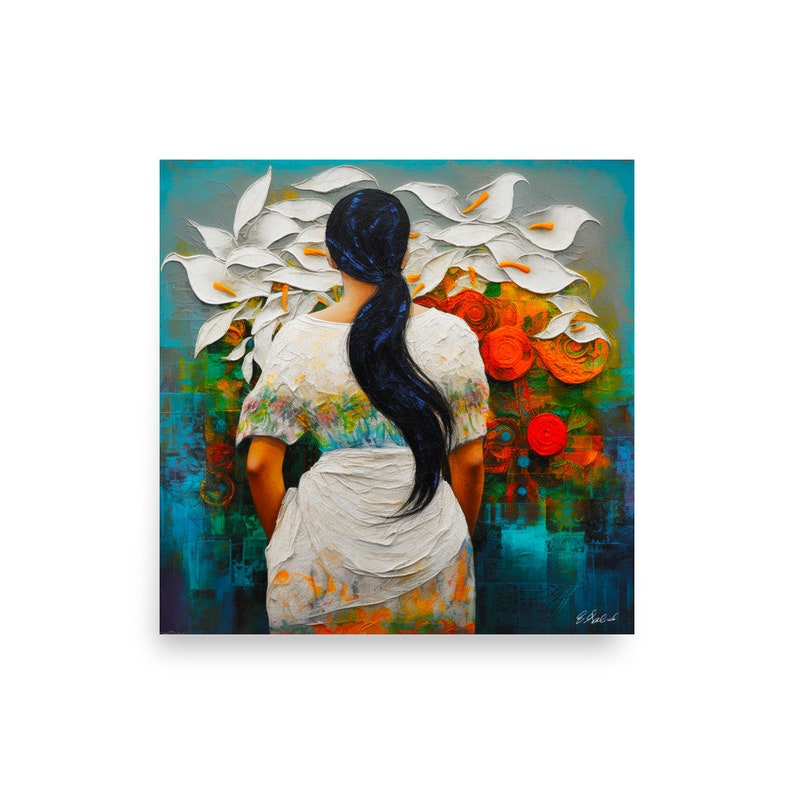 Calla Lilly Flower Vendor Print Central American Art Latin - Etsy