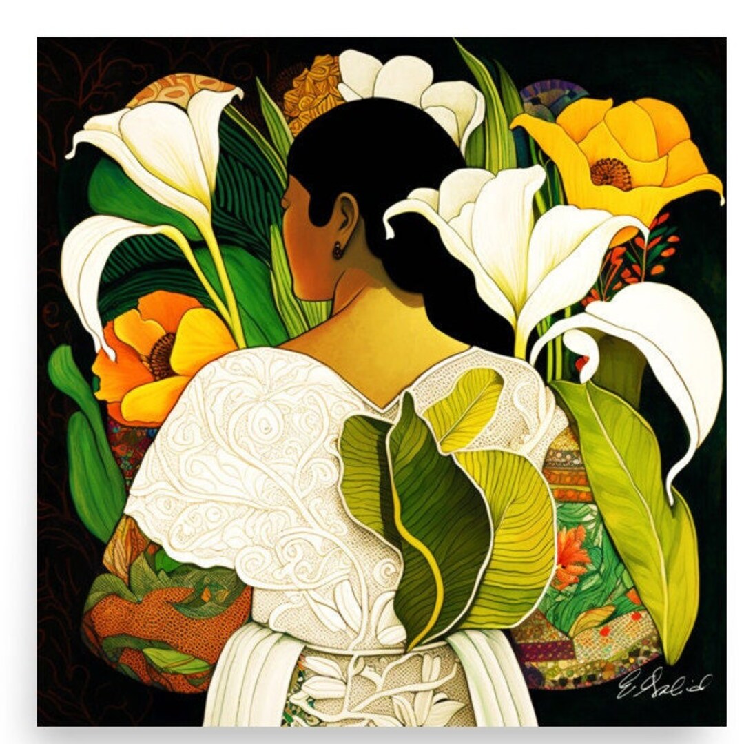 Calla Lily Flower Vendor Print Original El Salvador Artist Guatemala ...