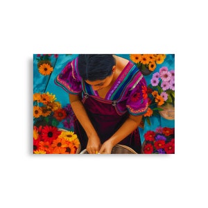 Flower Vendor Print Premium Art Outdoor Market Mexico Guatemala El ...