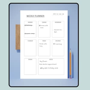 Printable Weekly Planner. Printable PDF. Time Management. Goal Setting ...