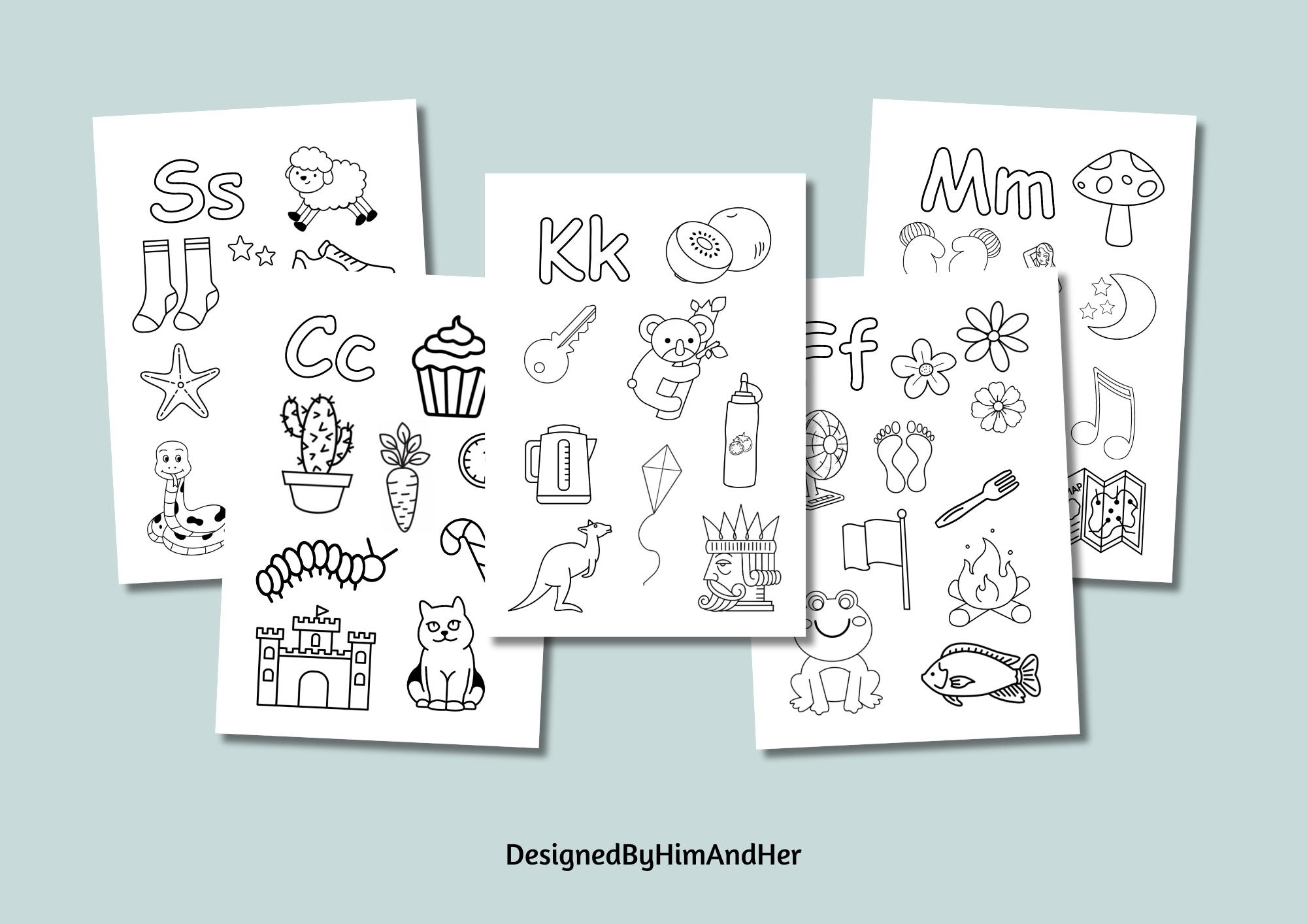 Alphabet Colouring Pages for Kids. Fun Printable ABC Pages for Learning ...