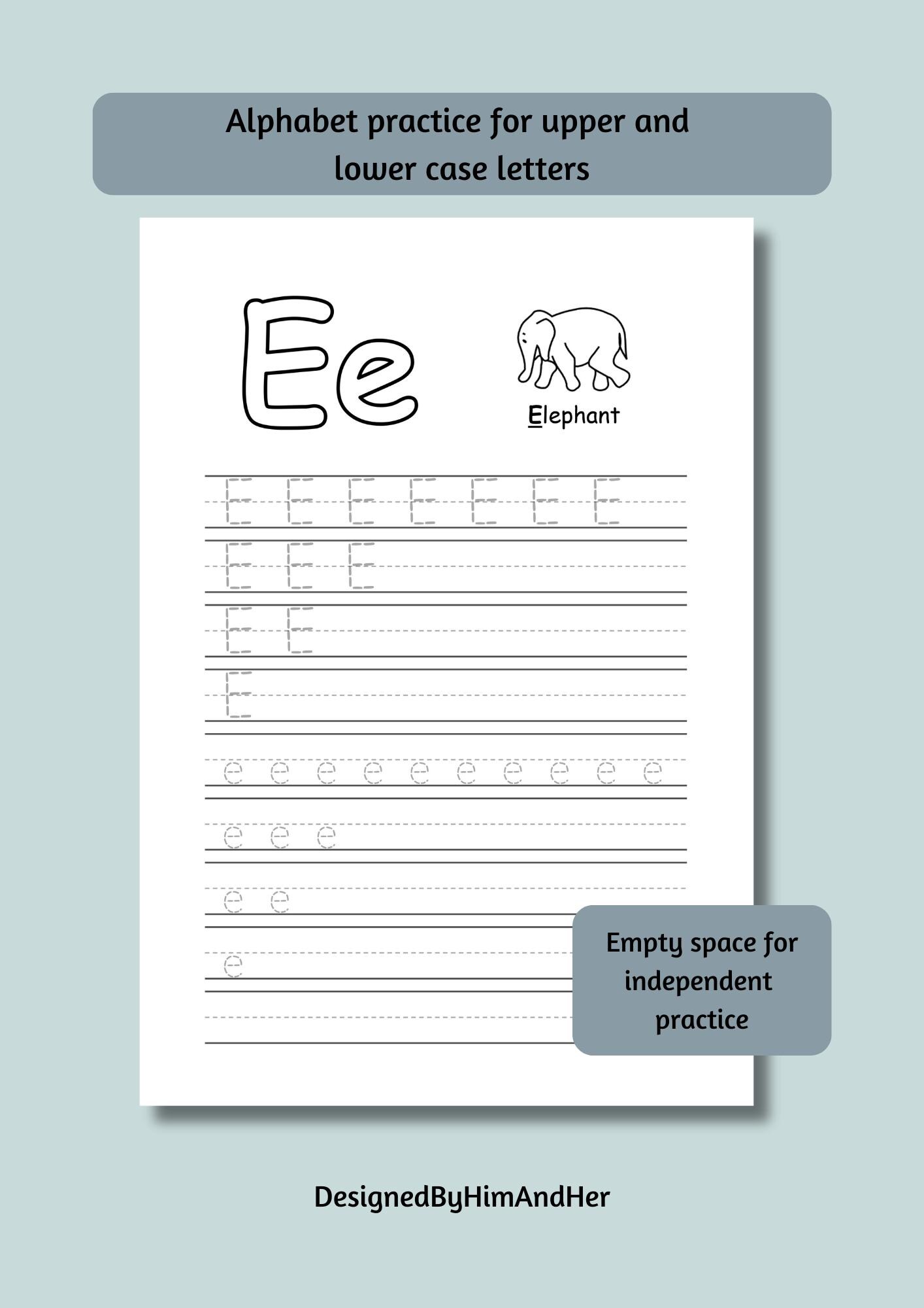 Alphabet Tracing Printable Pages for Kids. ABC Writing Practice ...