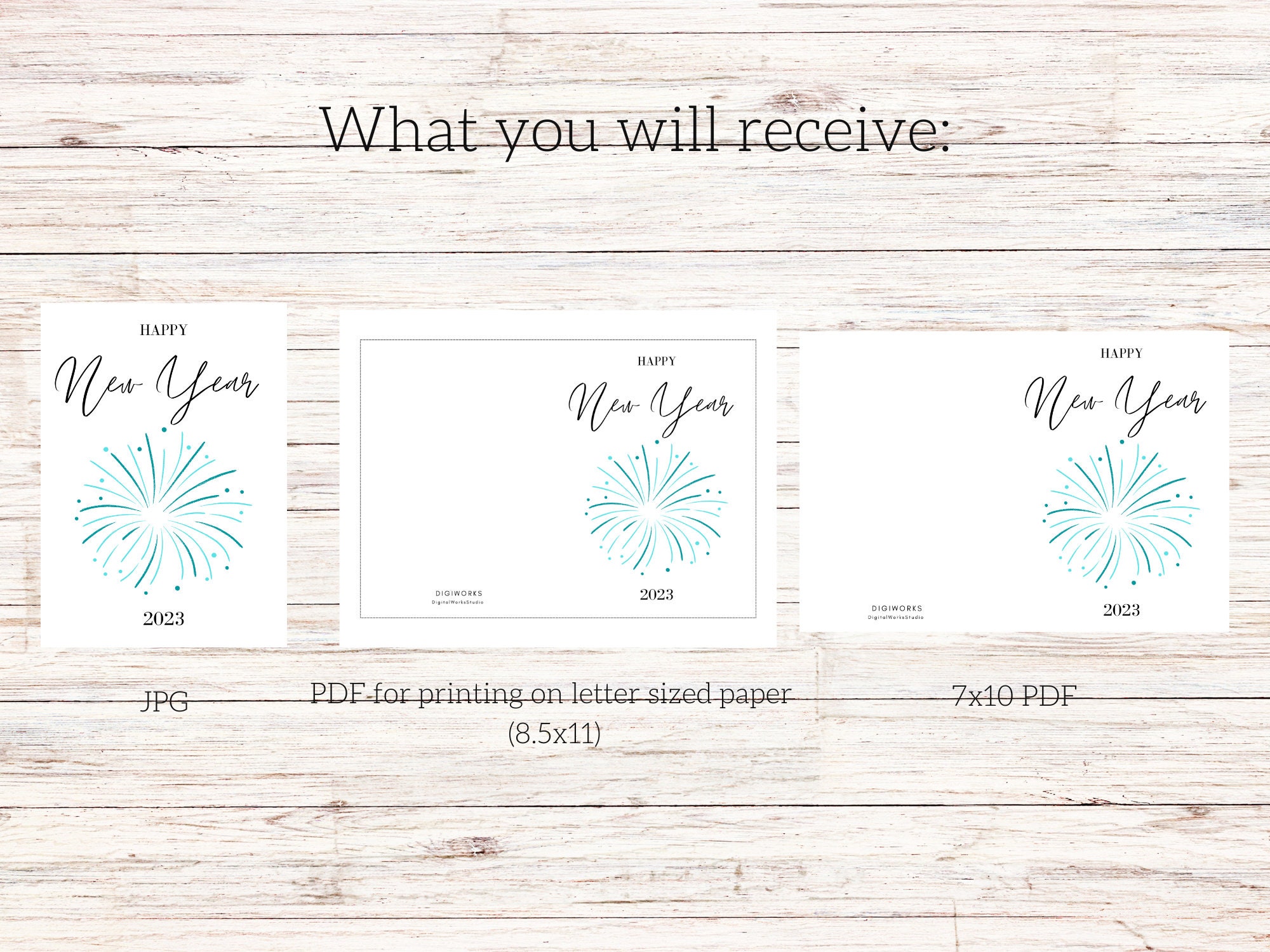 Printable Celebrating the New Year Card, New Years Card Template, 2023 ...