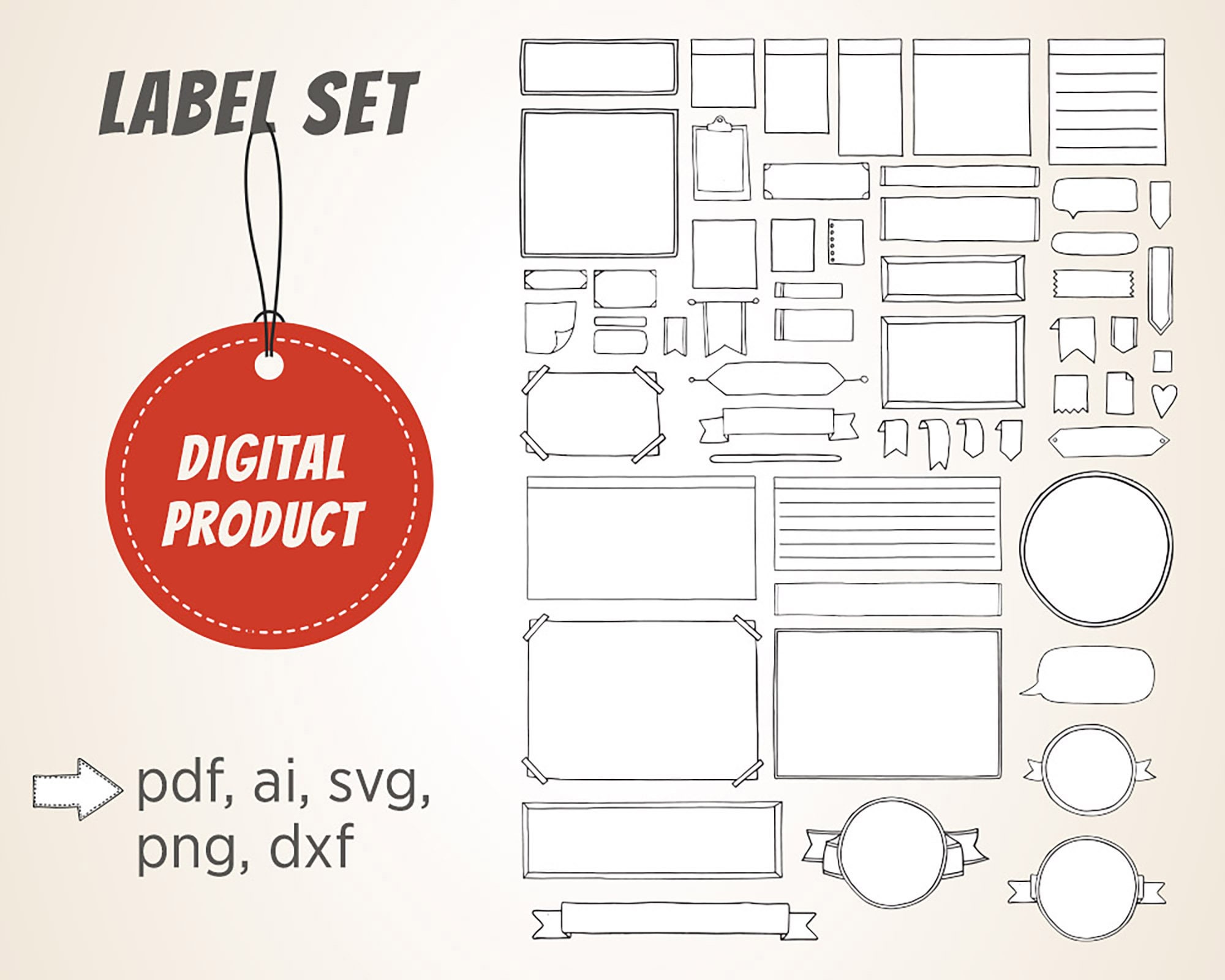 Label Svg, Ai, Pdf Bundle, Handmade Labels, Art Prints, Ornament - Etsy