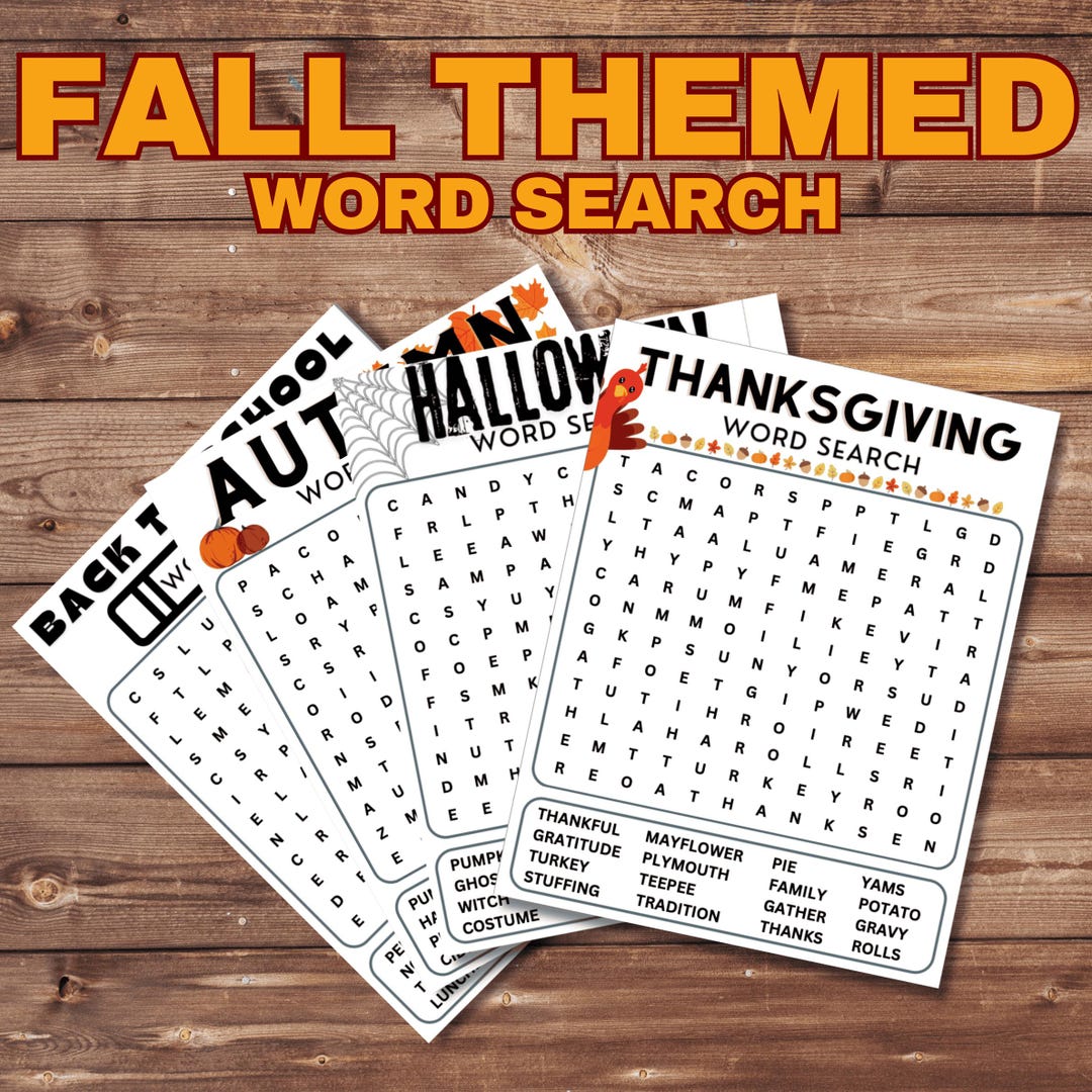 Fall Word Search BUNDLE SET - Etsy